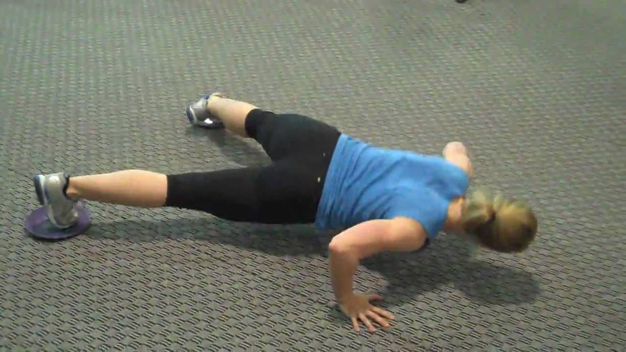 Gliding disc push up pike - YouTube