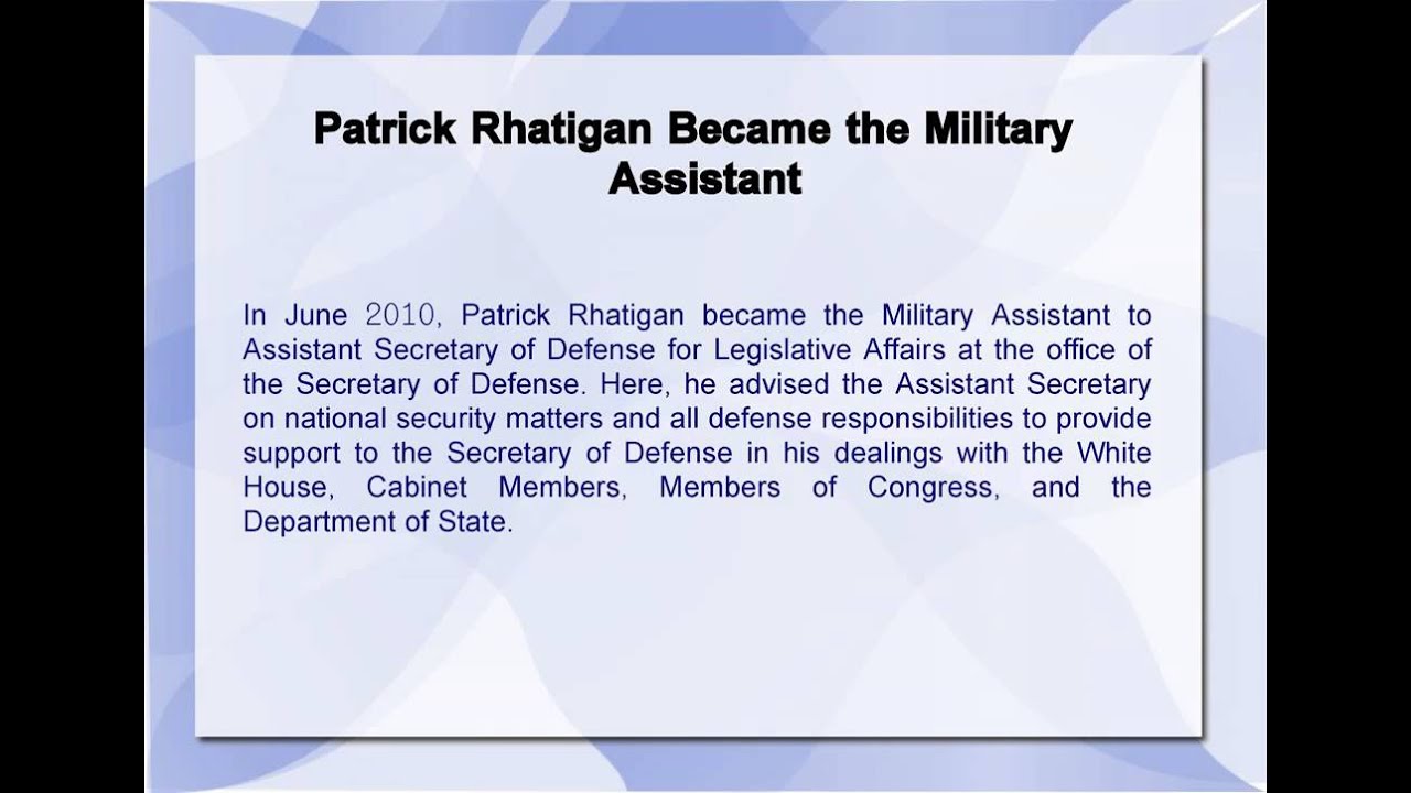 Patrick Rhatigan Has An Interesting Professional Profile - YouTube