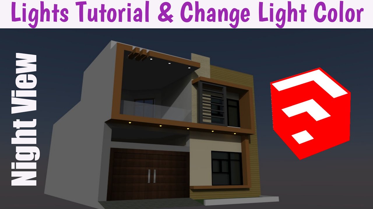 How To Apply Lights On Model Using SketchUp |Lights Color Change ...