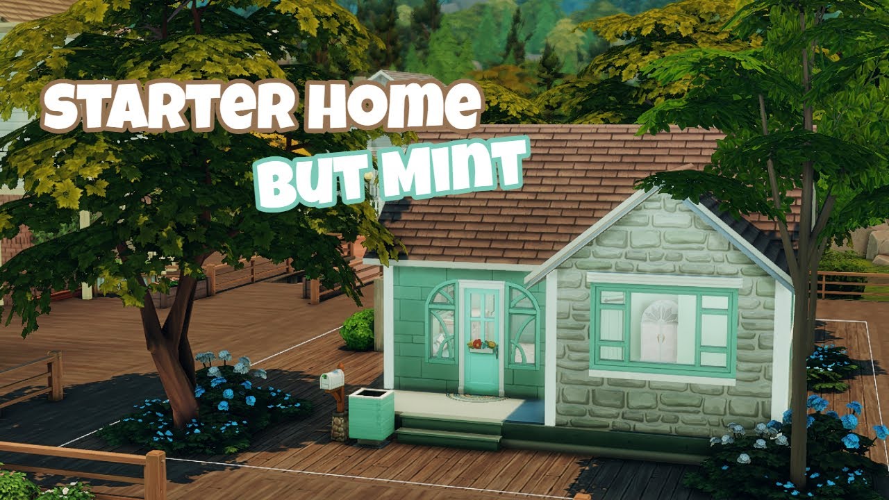 mint starter home for my not so berry sims - Sims 4 Speed Build - YouTube