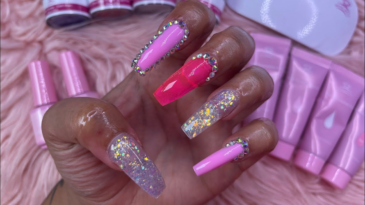 Pink Polygel Nails | MAKARTT Polygel Nails | Breast Cancer Awareness ...
