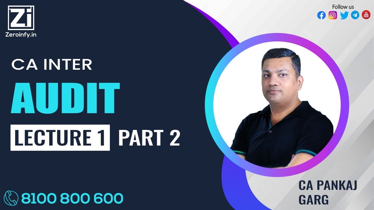 CA Inter Audit | Lecture 1 Part 2 | CA Pankaj Garg - YouTube