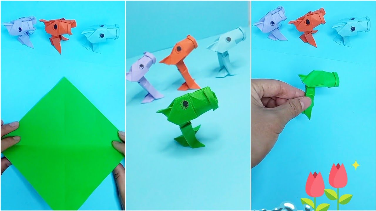 Hướng dẫn gấp giấy Cây đậu trong game Plant vs Zombies • Origami - YouTube