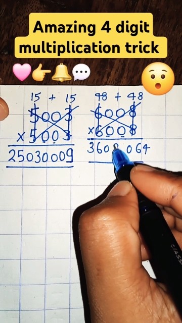Amazing 4 digit multiplication trick #shortsfeed #multiply #viral - YouTube