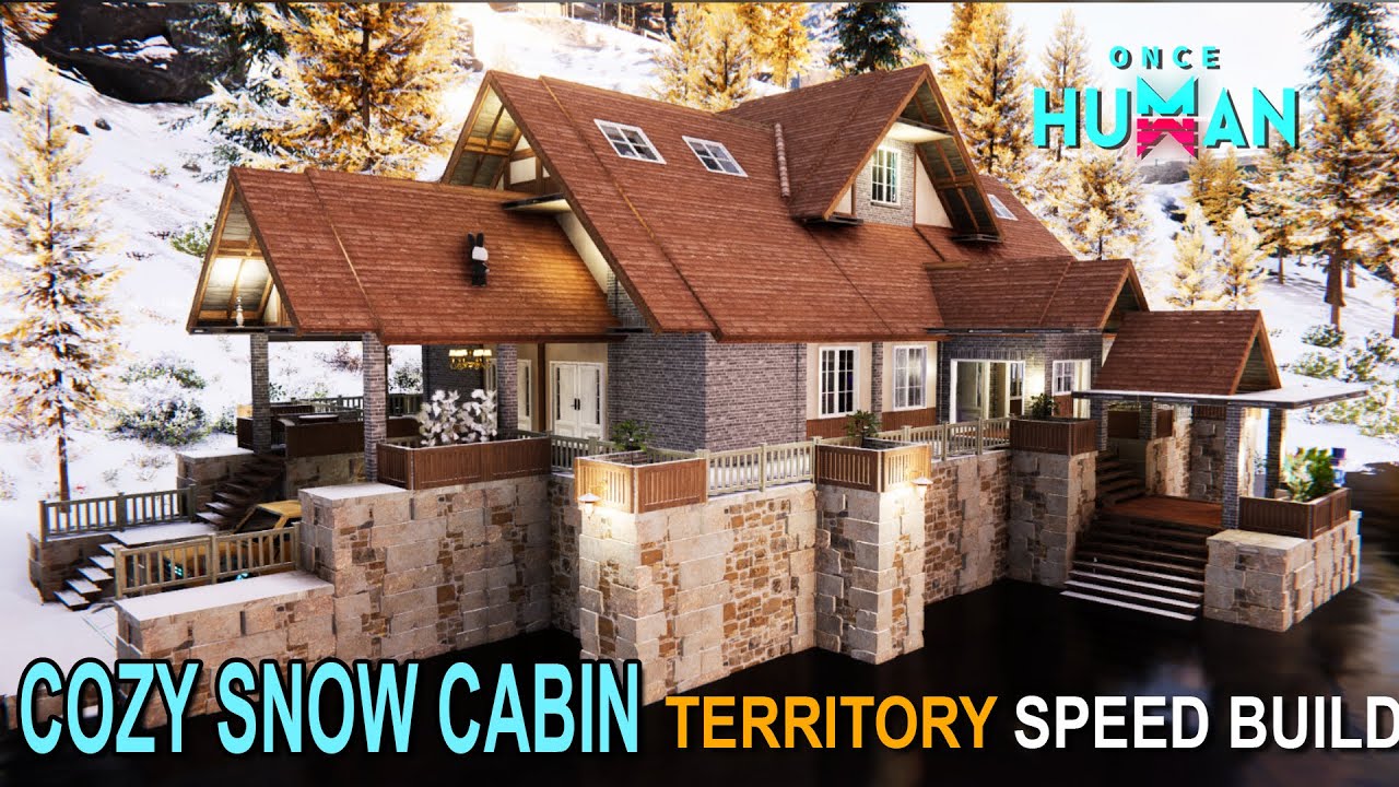 Cozy Snow Cabin with Rustic Charm | Speed build | Winter Base Build in ...
