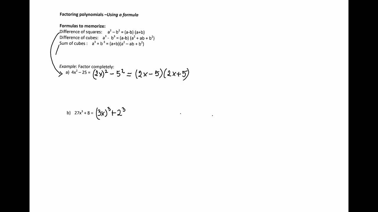 Factoring Polynomials Using A Formula - YouTube