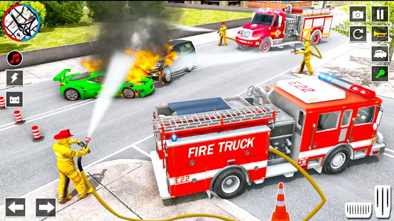 Can I reach on time - fire fighter simulator gameplay - fire truck ...