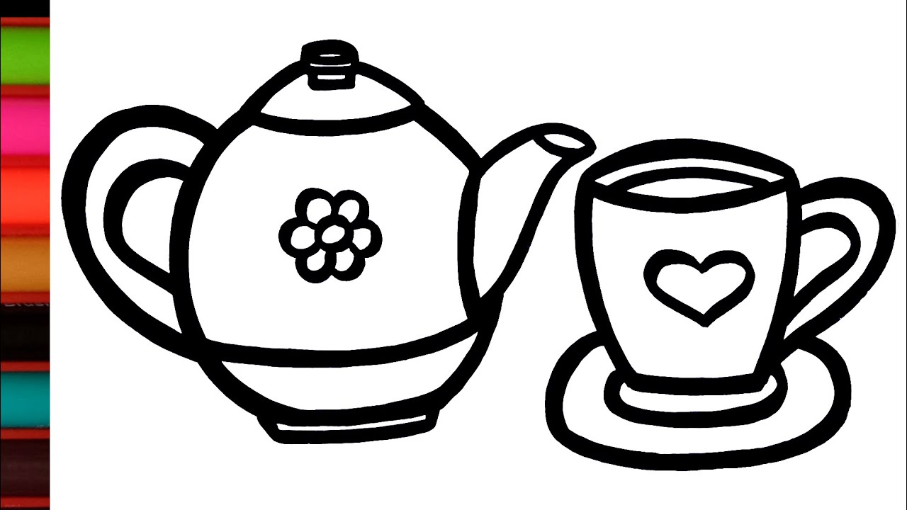 Tea Time Picture Drawing, Coloring and Painting for kid's & Toddlers ...