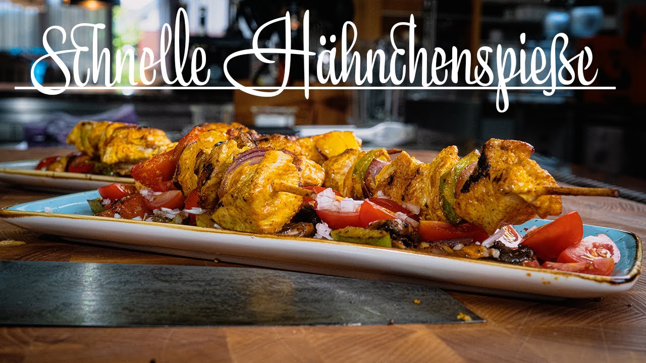 Schnelle Hähnchenspieße – Kochen im Tal - YouTube