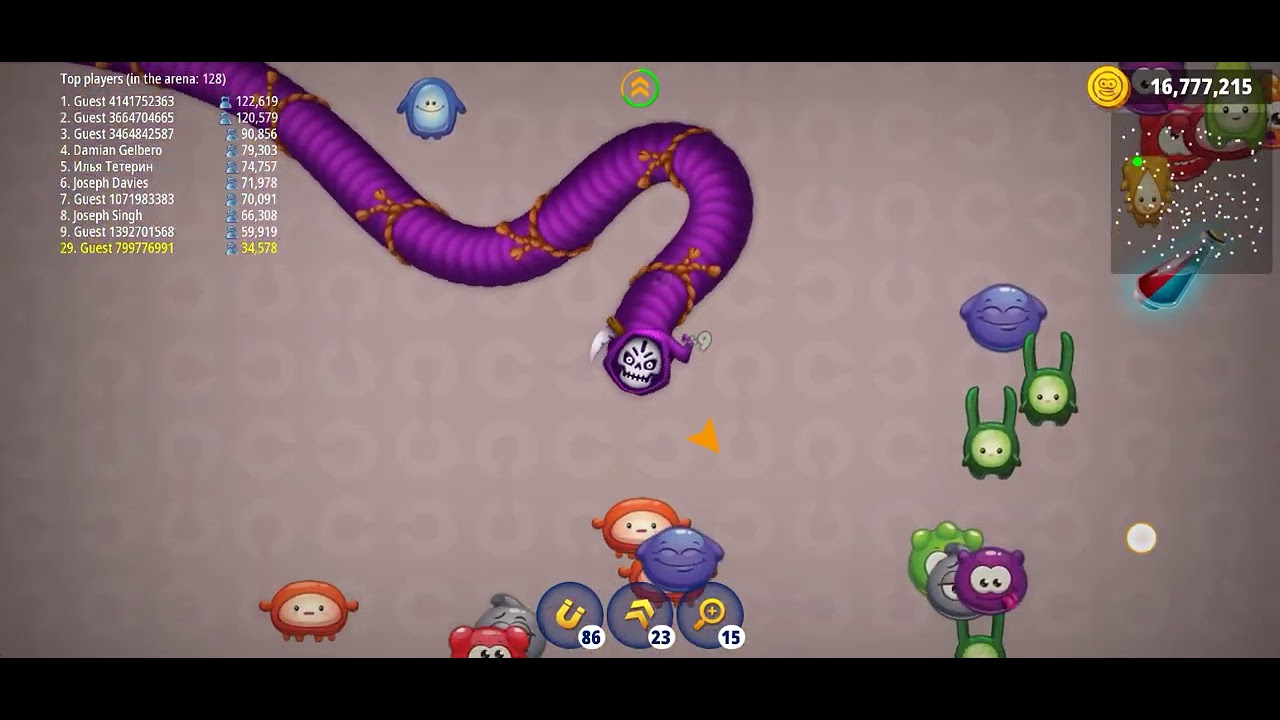 #wormszoneio Grim reaper type of Worms #gameplay - YouTube