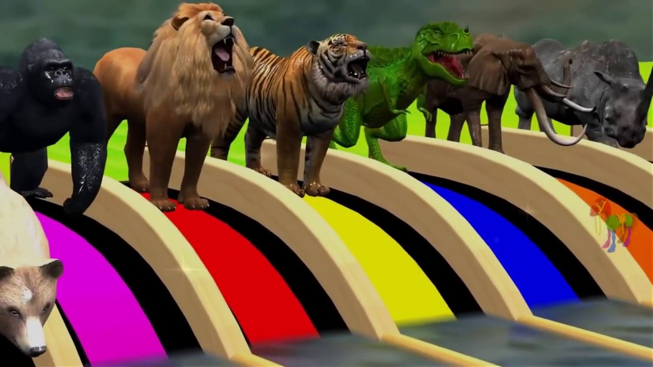 Learn Wild Animals In Outdoor Playground For Kids - YouTube