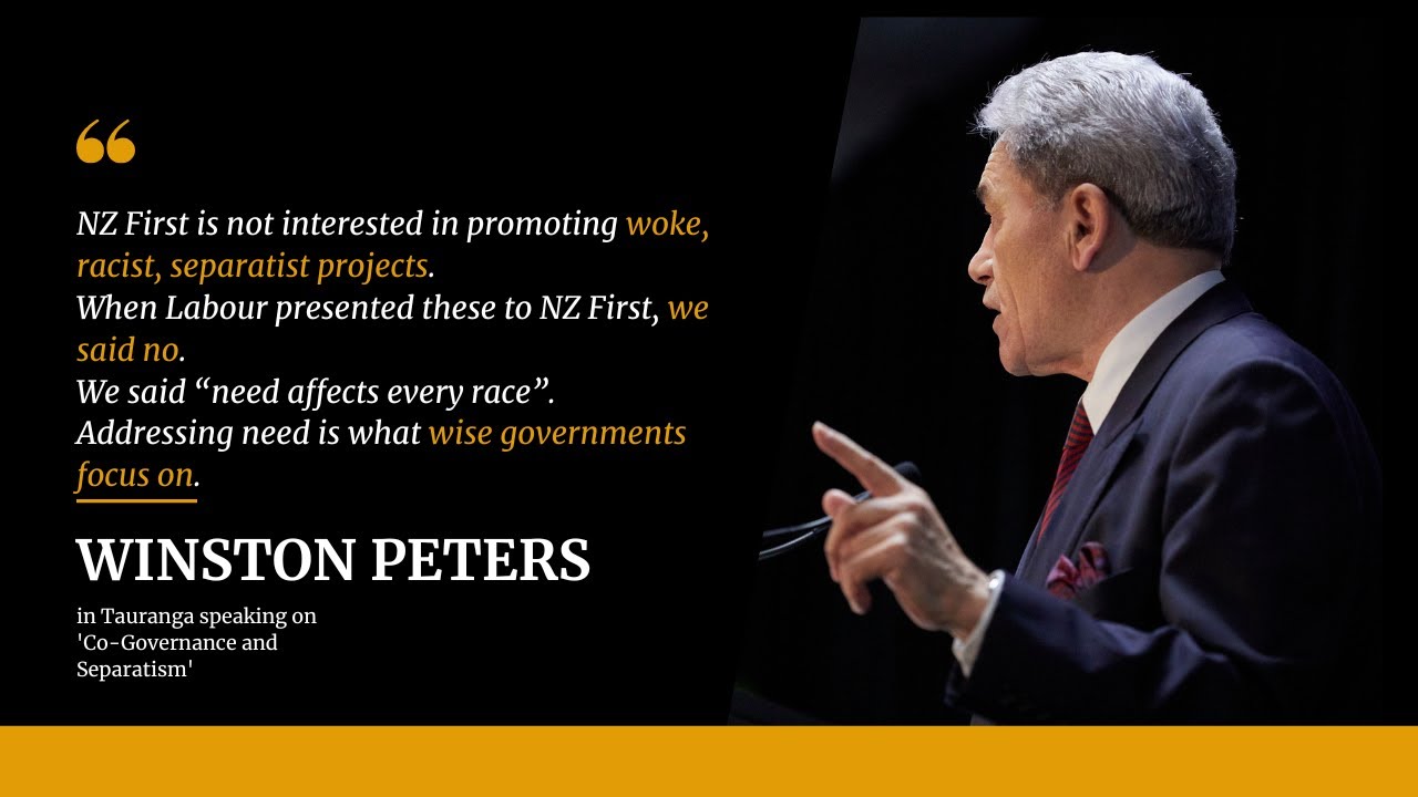 Winston Peters: 'Co-Governance and Separatism' Speech in Tauranga (FULL ...