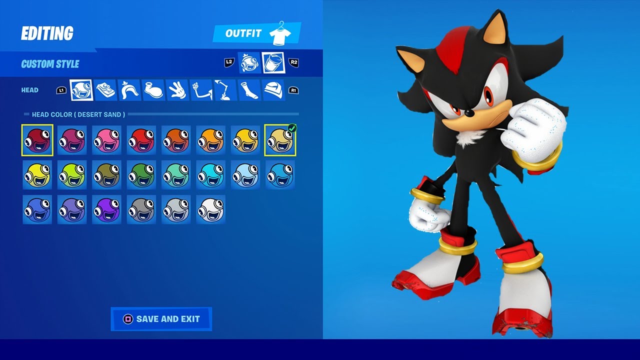 How To Make Shadow The Hedgehog Skin Style FREE In Fortnite! (Customize ...