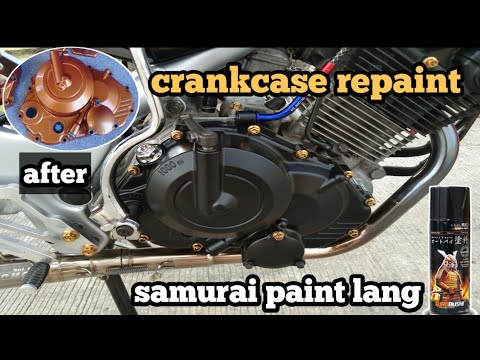 crankcase repaint | orange to black | samurai paint - YouTube