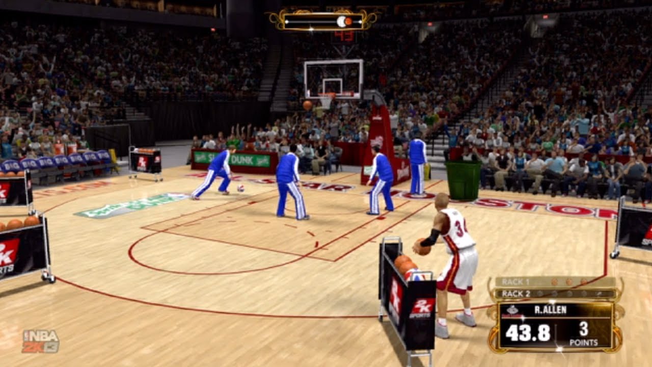 NBA 2k13 Three Point Contest : Ray Allen Faces off Dirk Nowitzki - YouTube