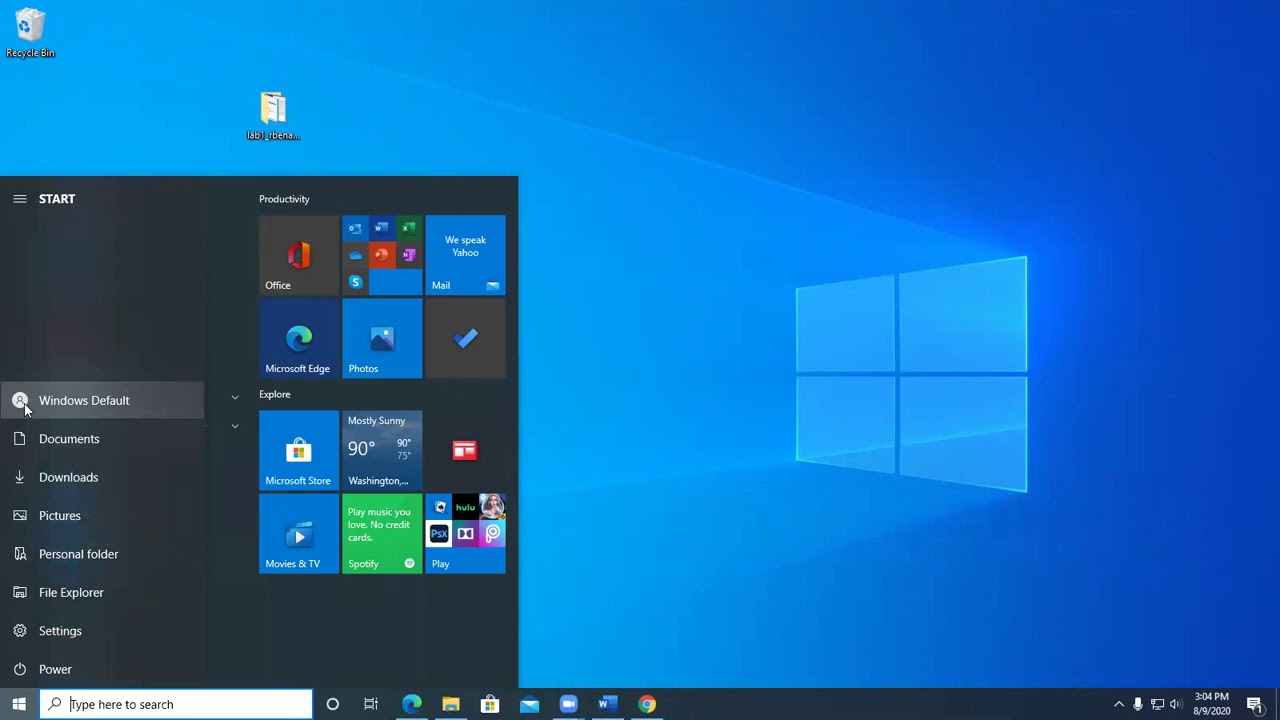 Lab 1 Task 6 - Start Menu - Left Side - YouTube