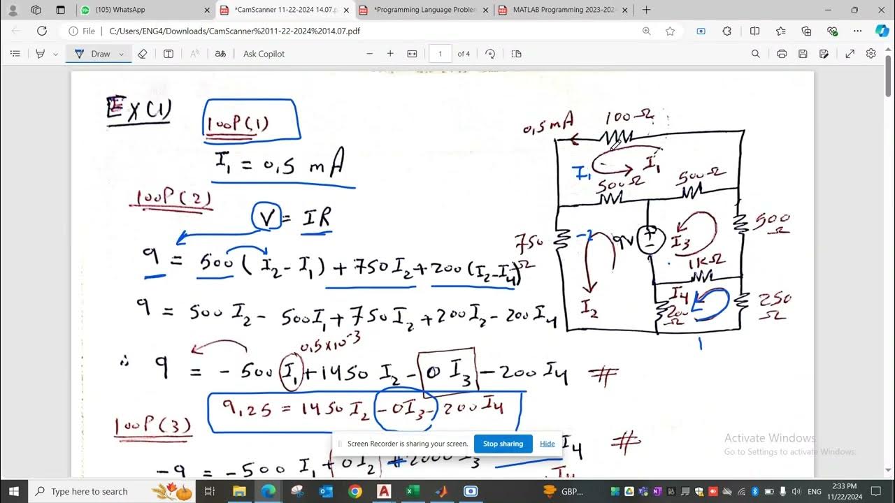 circuit analysis using matlab - YouTube