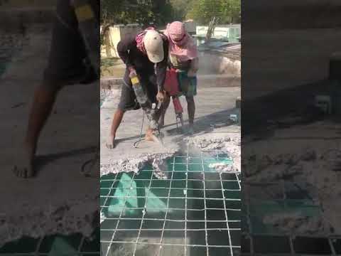 Concrete breaking 16kg breaker machine - YouTube