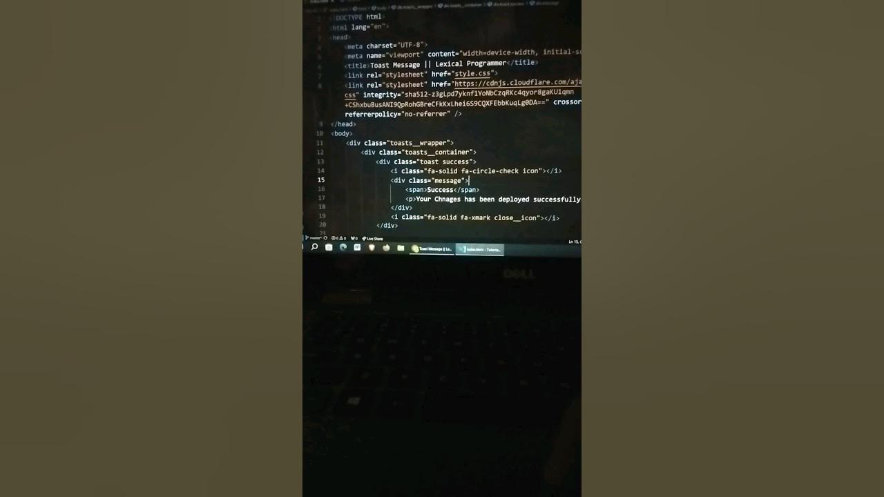 Custom Toast Message Deaigncoders Csseffect Csseffect Htmlcss Programmer Css Youtube