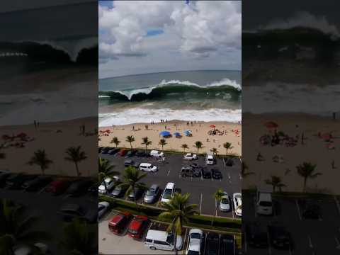 Tsunami Devastates Beach City in Seconds