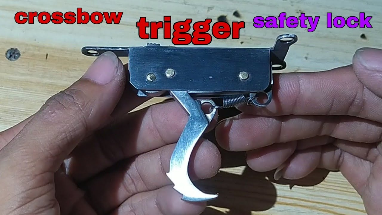 crossbow trigger with safety lock - YouTube