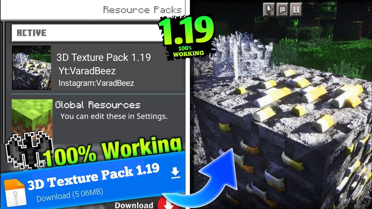3D Texture Pack For Minecraft PE 1.19 | Realistic Texture Pack - YouTube