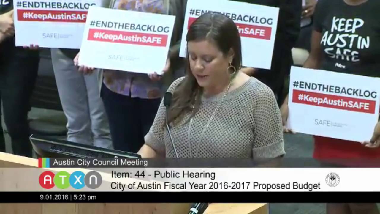 Amy Alanis addresses Austin City Council to process rape kits - YouTube