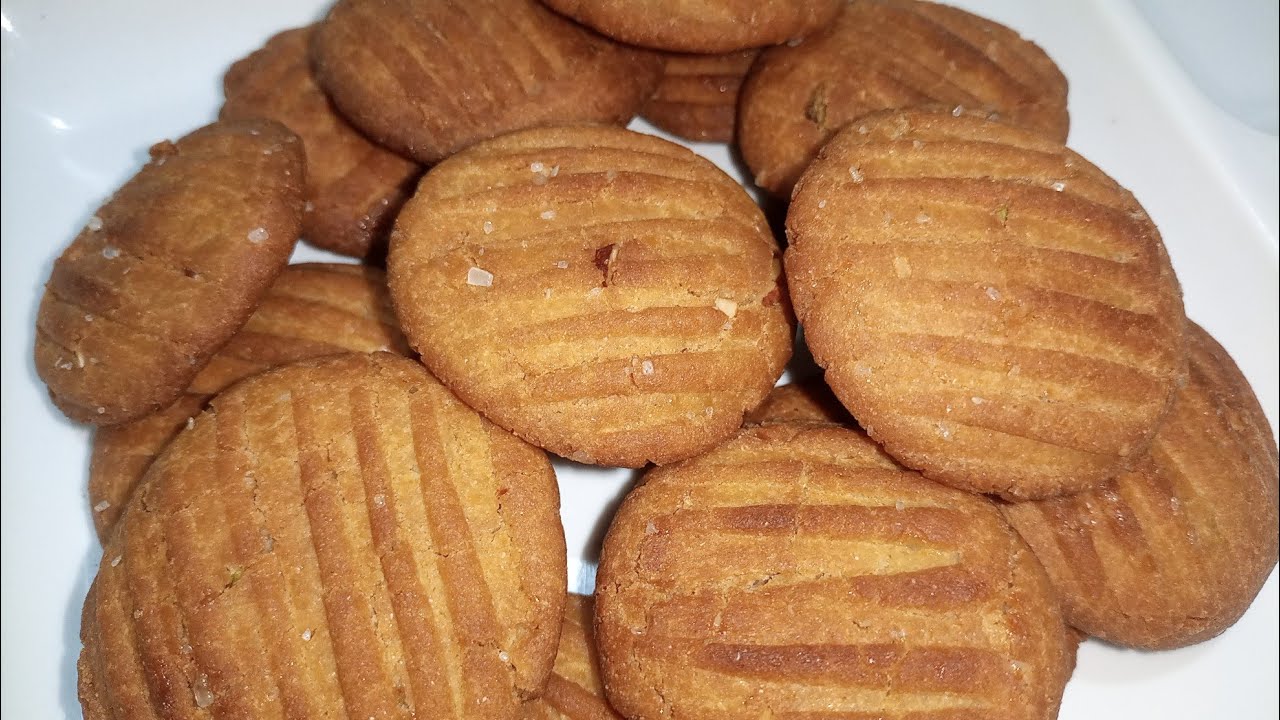 Aata Biscuit No Oven No Eggs Aate ke Crispy biscuit Tea Snack atta ...