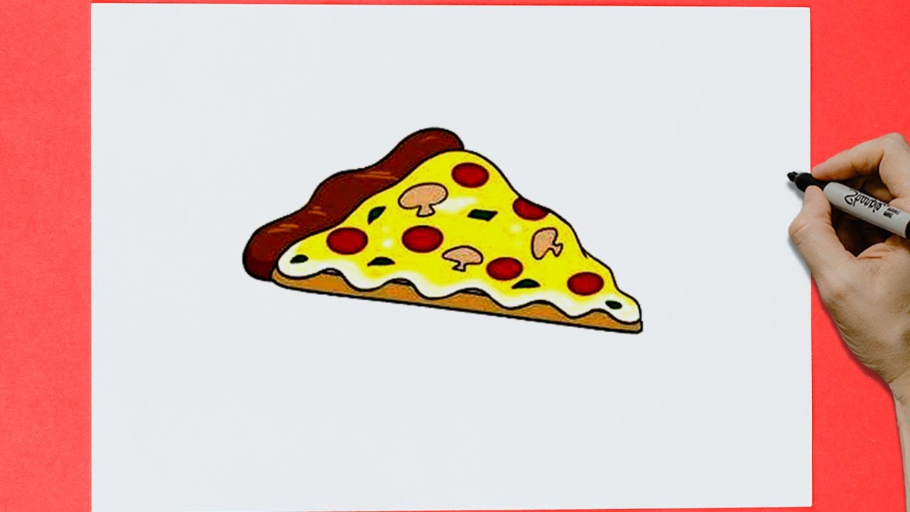 pizza slice drawing easy | how to draw pizza step by step easy #pizza # ...