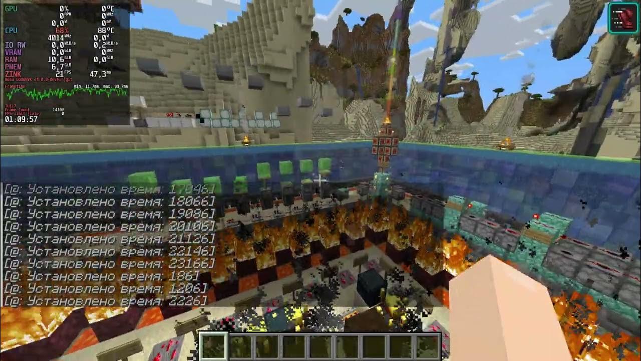 Nvk Zink Minecraft 1204 Java Edition Benchmark Map Nv167 Tu117m Linux Arch Youtube