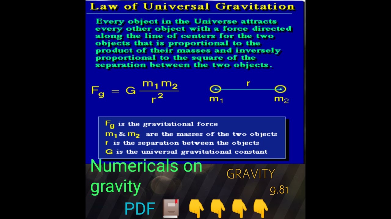 GRAVITY 9 81 CLASS 9 GRAVITATION PART 1 NUMERICALS WITH PDF YouTube gravity-9-81-class-9-gravitation-part-1-numericals-with-pdf-youtube