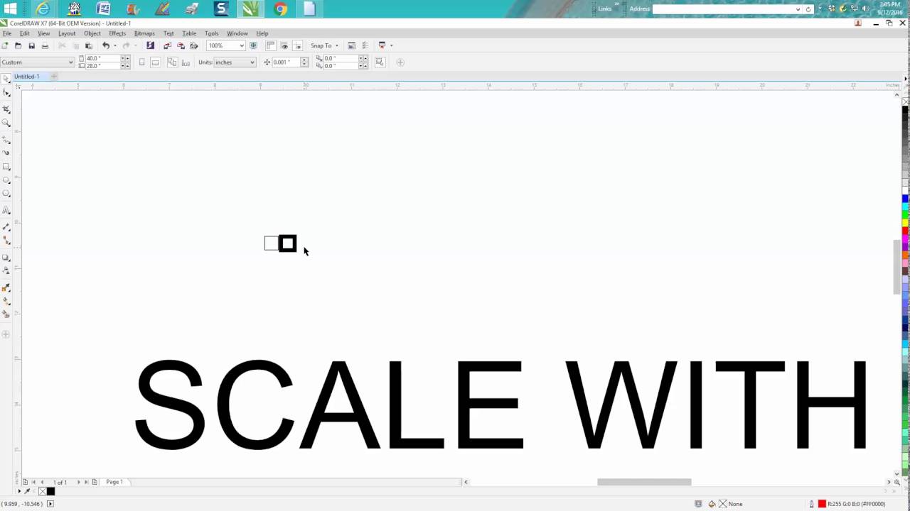 Corel Draw Tips & Tricks Scale to Object and save as Default - YouTube