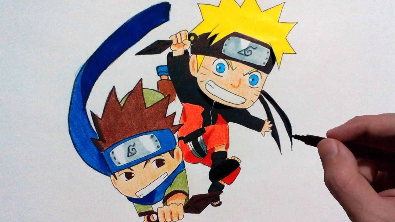 Chibi Konohamaru Sarutobi and Naruto Uzumaki – Speed Drawing - YouTube