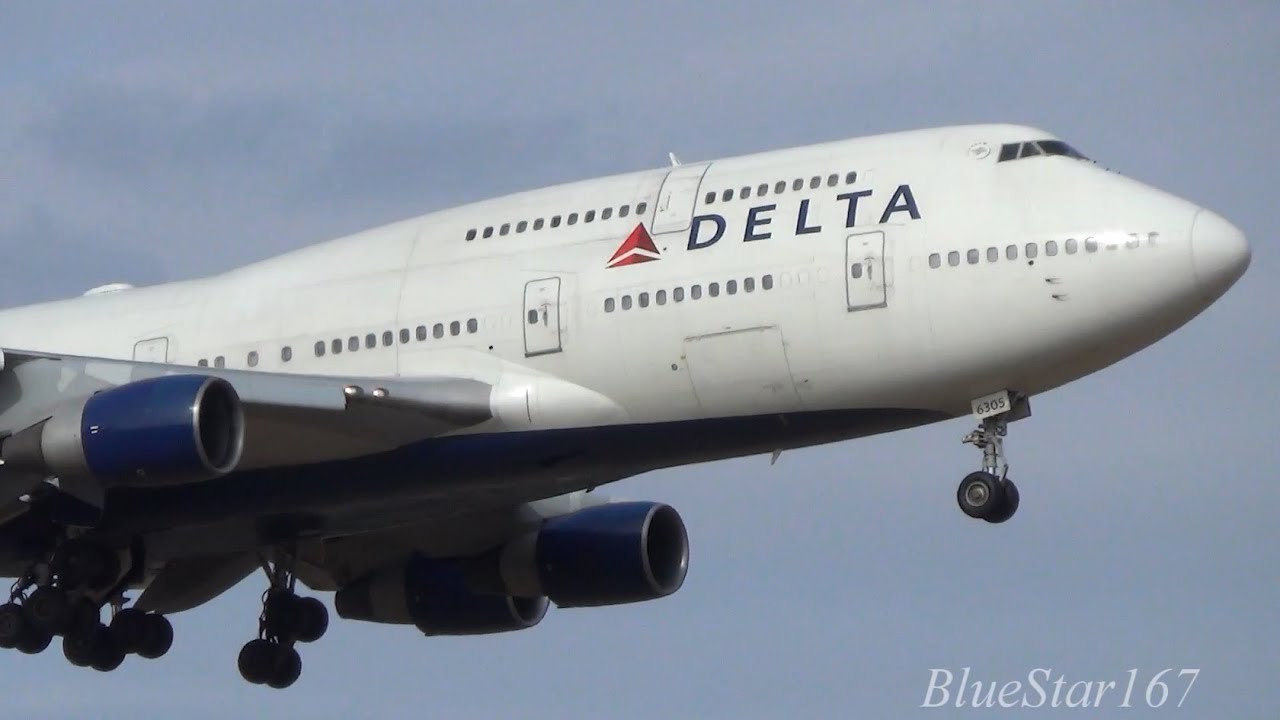 Delta Air Lines Boeing 747-400 (N665US) landing at NRT/RJAA (Tokyo ...