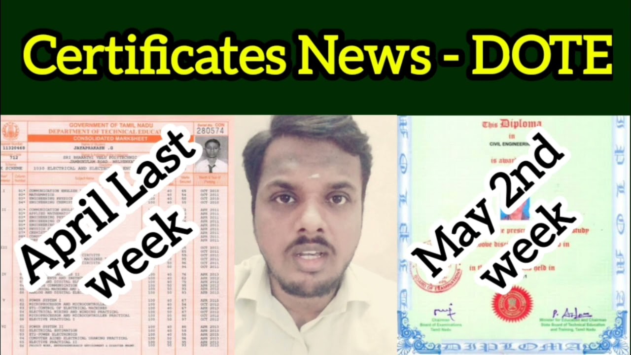 DOTE - Tamilnadu Diploma Certificate | Tamilnadu Polytechnic ...