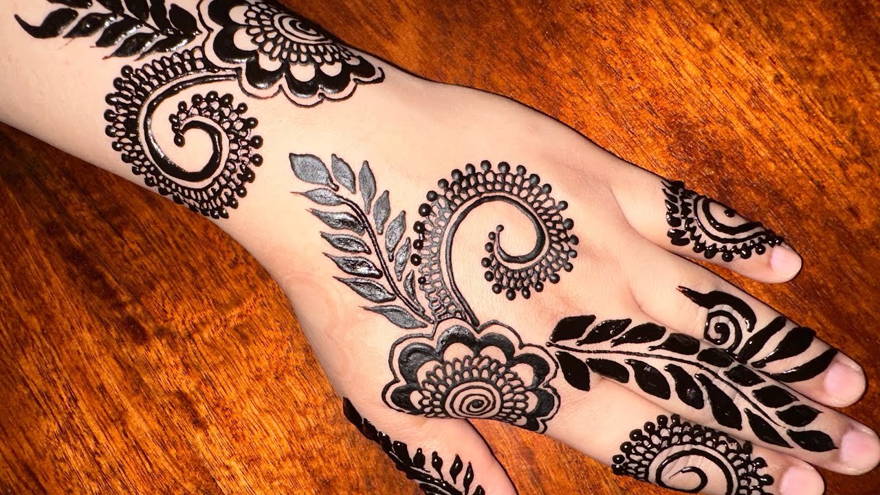 Stylish unique beautiful back hand henna design @mehandiart89 - YouTube