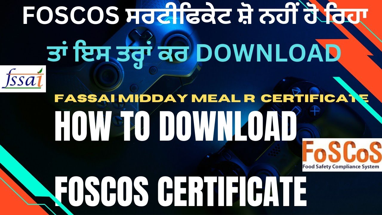 How to download foscos certificate #middaymealscheme #fssai - YouTube