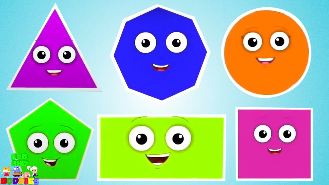 Learn Shapes - Ten Little Shapes Jumping on the Bed Rhyme for Kids ...