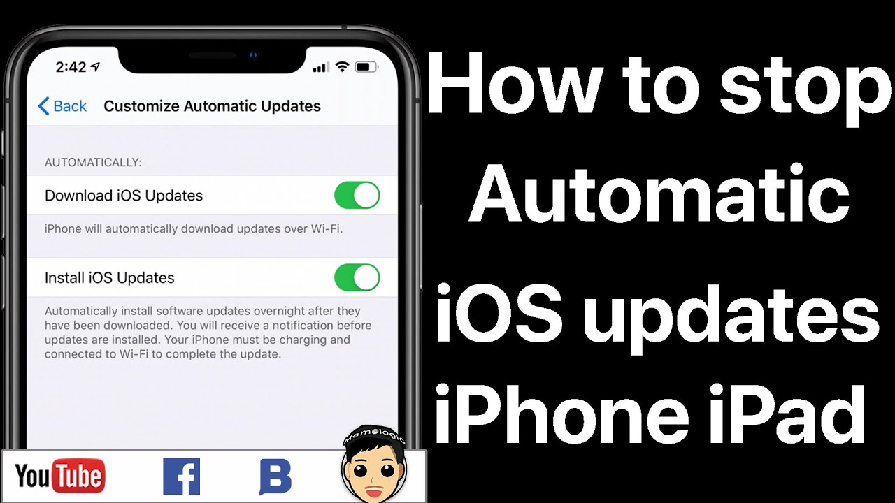 How to Turn Off Automatic iOS Updates iPhone iPad | Memologic - YouTube