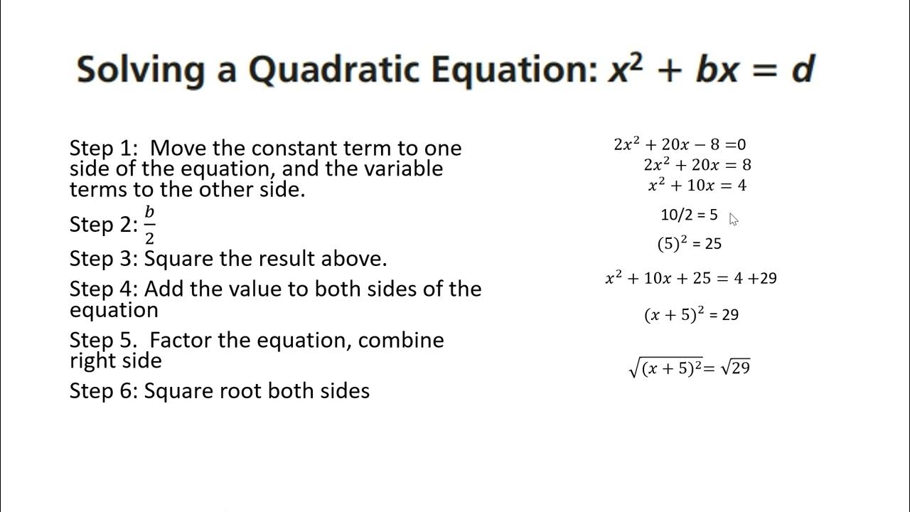 Completing the square to solve and convert to vertex form - YouTube