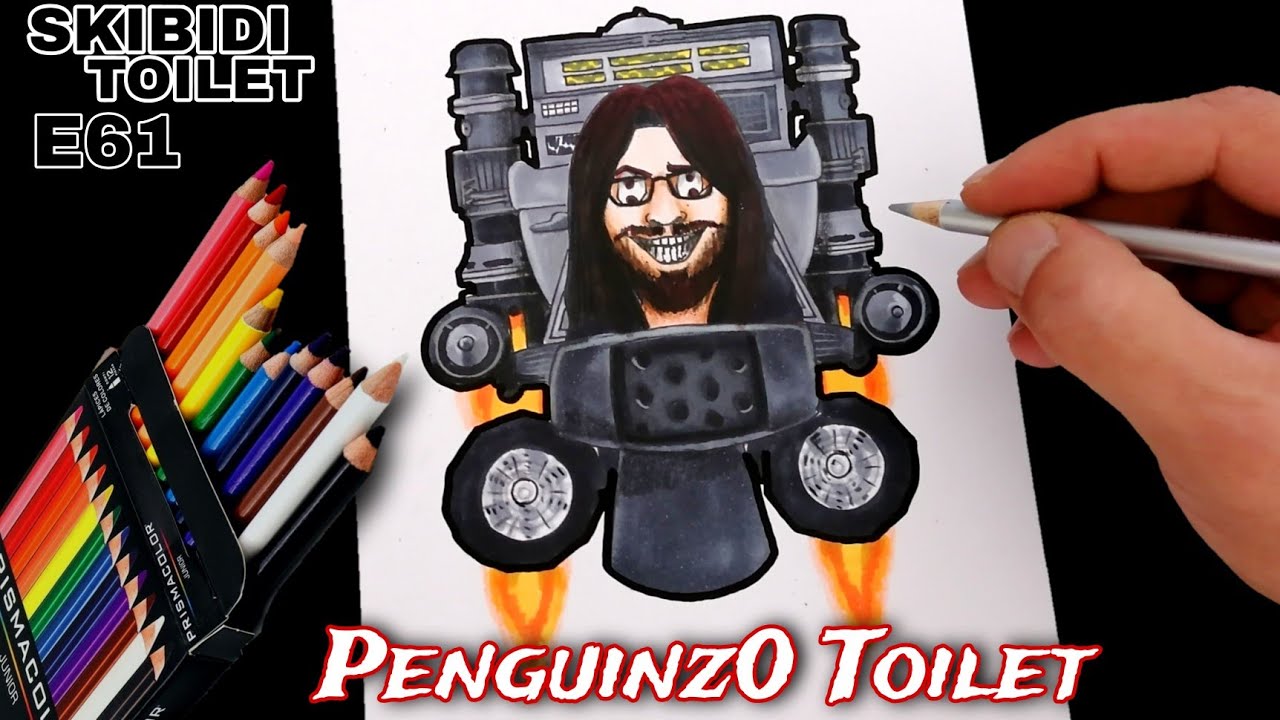 Como dibujar a ( penguinz0 TOILET ) de Skibidi Toilet Episode 61 | How ...