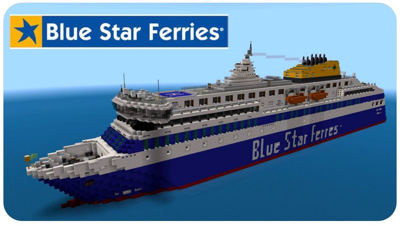 How to Build a Car Ferry in Minecraft (Blue Star Ferries) Minecraft Car ...