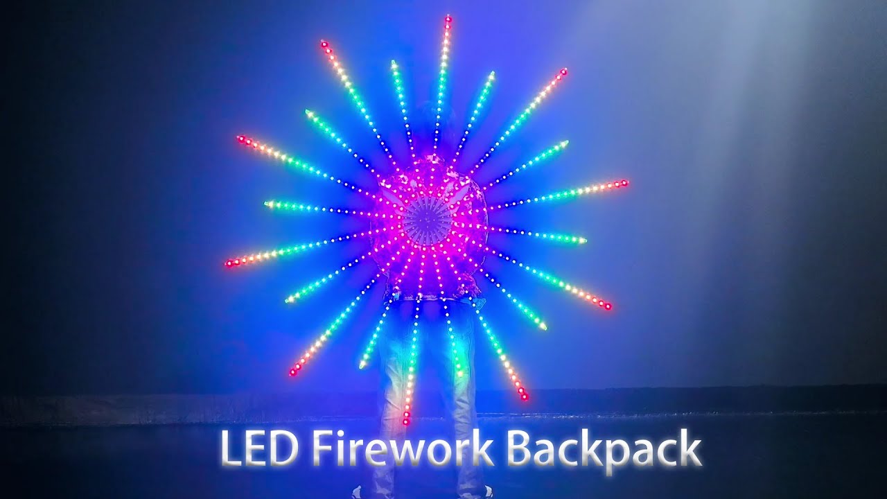 Quick installation of LED fireworks backpack - YouTube
