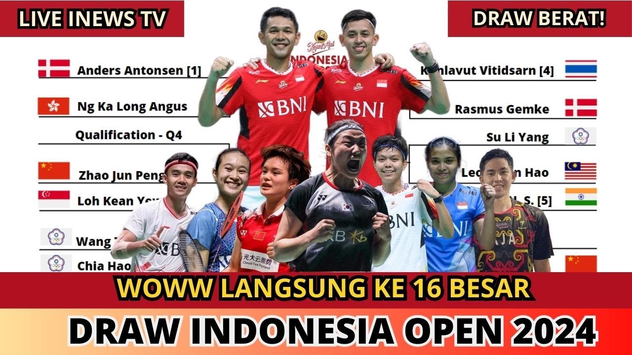 DILUAR NALAR! INILAH HASIL DRAW INDONESIA OPEN 2024~LANGSUNG KETEMU ...
