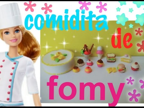 Como hacer comida de fomy o goma eva - YouTube