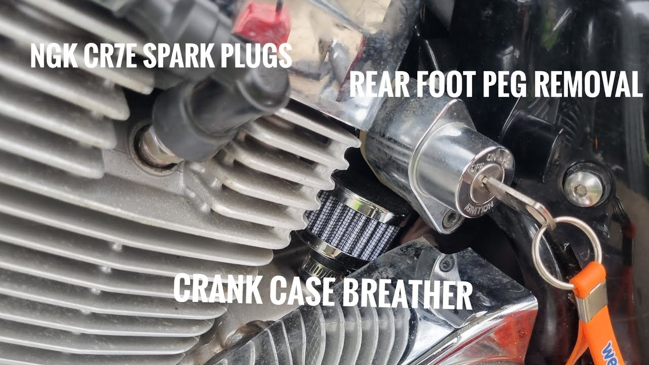 VL250 Bobber #4 | NGK CR7E Spark plugs, 12mm Crank Case Breather & Rear ...