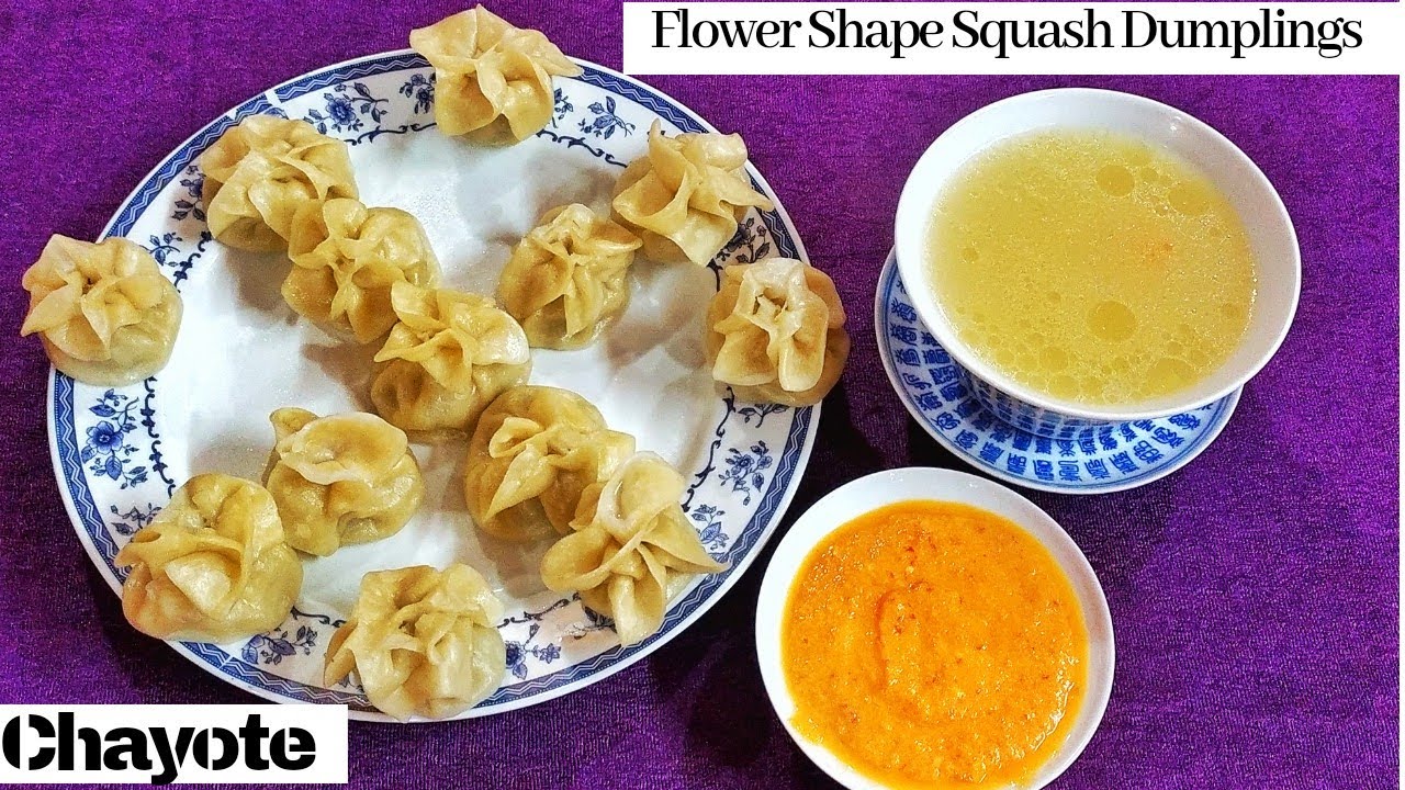 Flower Shape Chayote Squash Dumplings || Veg Momo Recipe || Yummy Veg ...