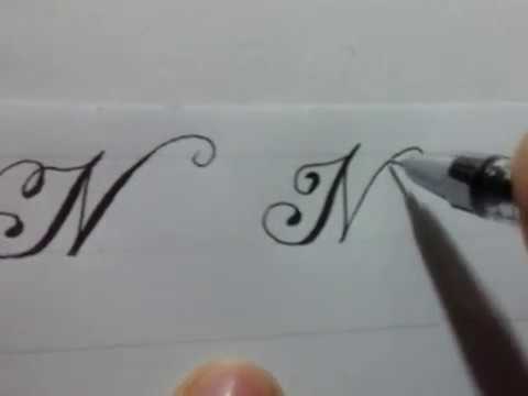 Calligraphy N , calligraphy with normal pen - YouTube