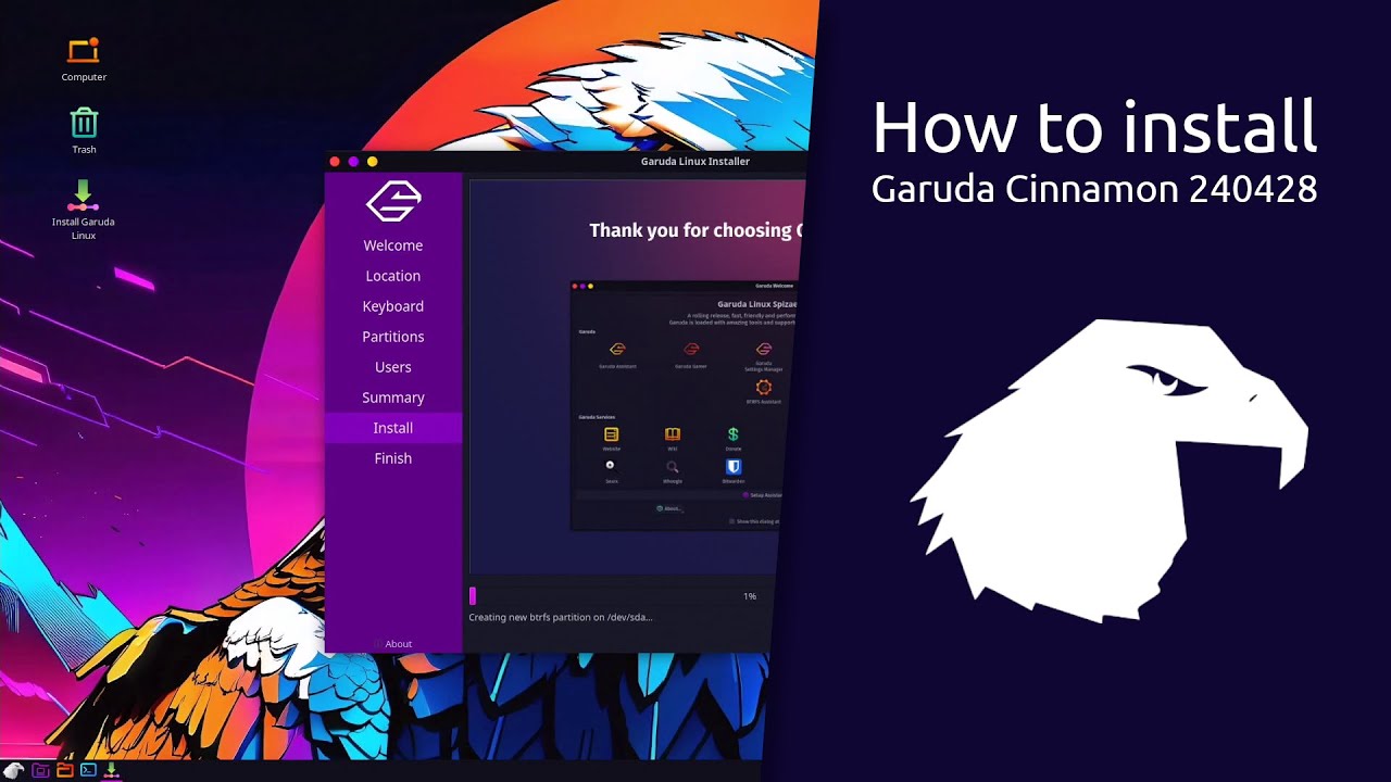 How to install Garuda Cinnamon 240428 - YouTube