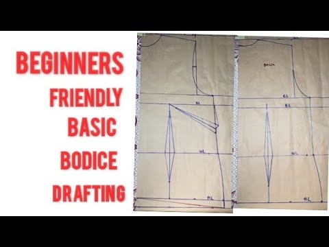 Easy basic bodice pattern drafting with side dart #beginners friendly# DIY - YouTube